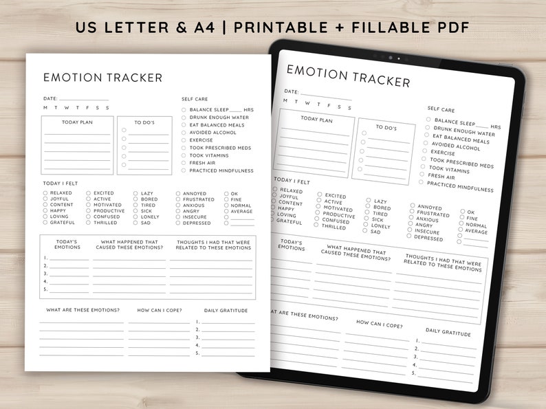 Emotion Planner Daily Emotion Tracker for Dialectical Behavior Therapy ...
