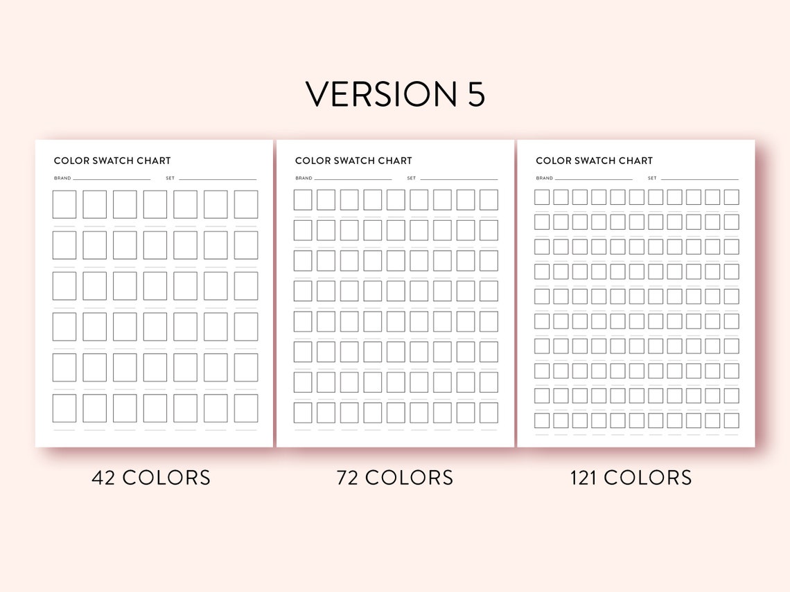 Color Swatch Chart Blank Color Chart Printable Color Swatch Template ...