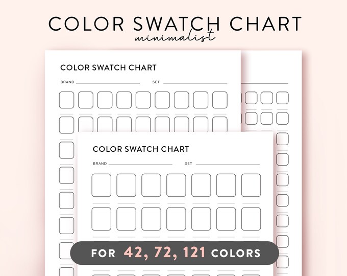 Color Swatch Chart Color Swatch Template DIY Color Swatch Marker ...