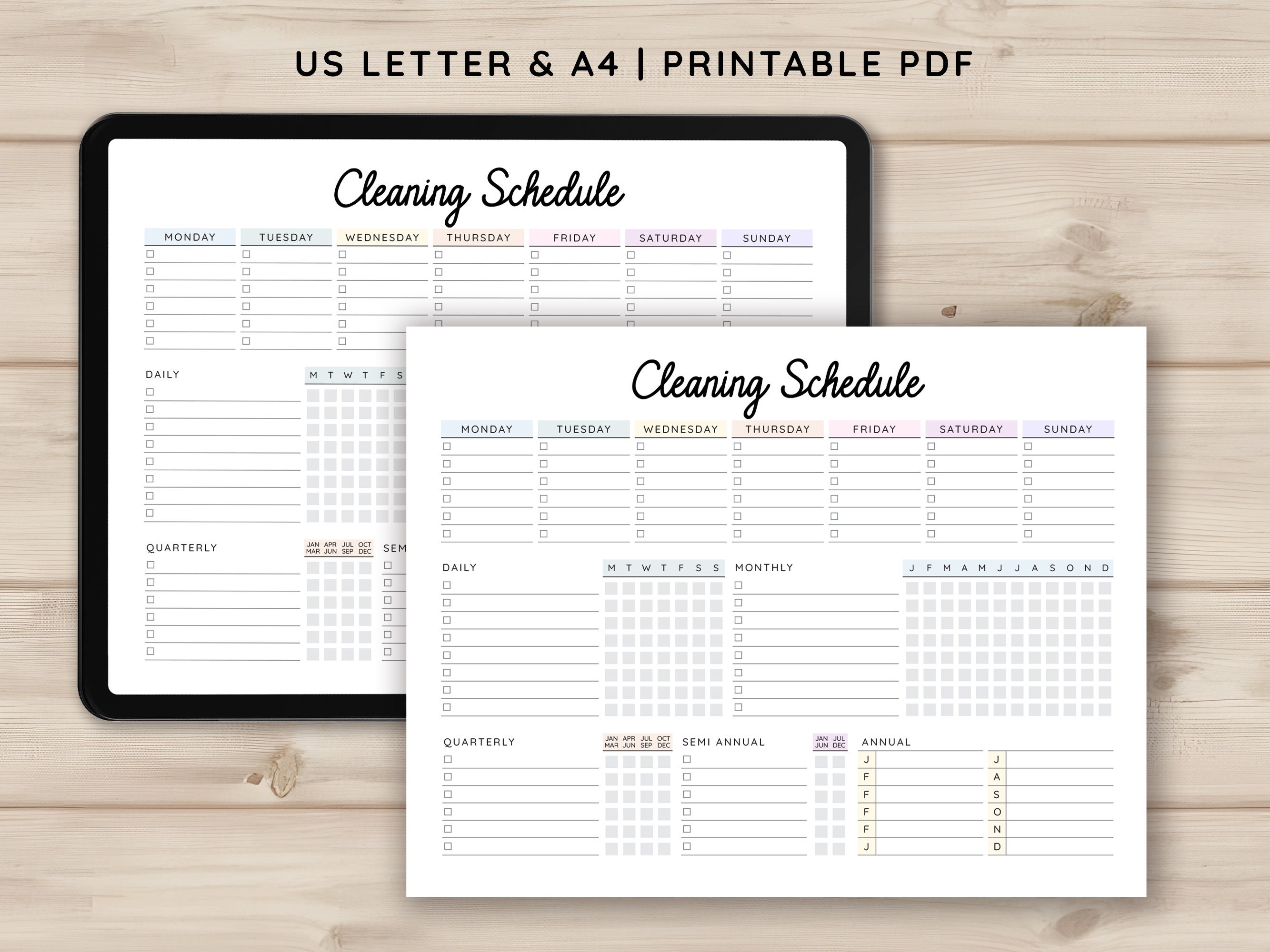 Editable Cleaning Schedule Template Weekly Weekly Cleaning Goodnotes ...