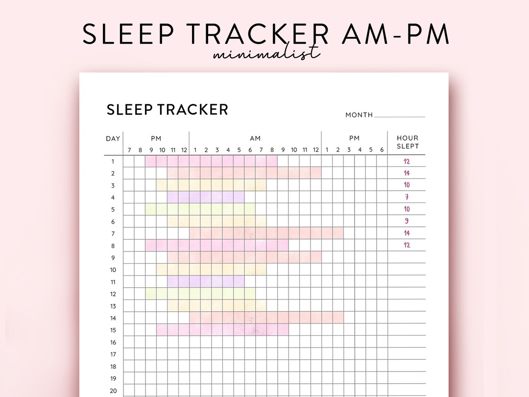 Sleep Tracker Printable, Monthly Sleep Tracker Planner Printable PDF ...