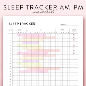 Sleep Tracker Printable, Monthly Sleep Tracker Planner Printable PDF ...