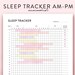 Sleep Tracker Printable, Monthly Sleep Tracker Planner Printable PDF ...