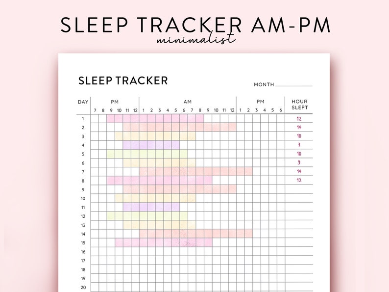 Sleep Tracker Printable, Monthly Sleep Tracker Planner Printable PDF ...