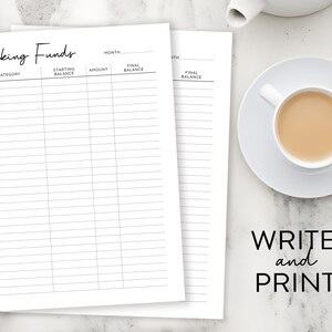 Sinking Funds Tracker Printable Sinking Funds Tracker Sheet, Sink Funds ...