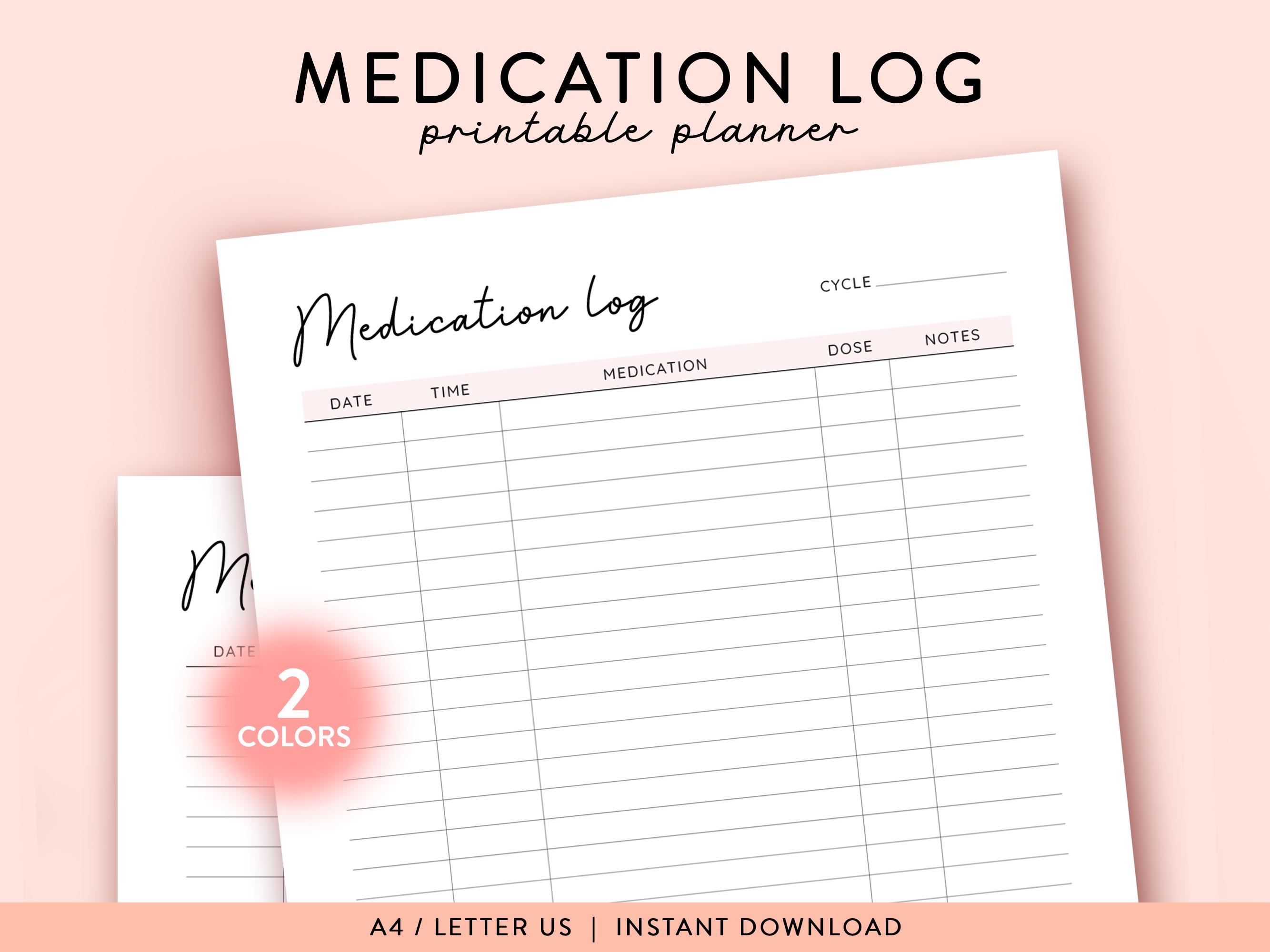 Medication Tracker Printable, Medication Log, Medication Chart ...