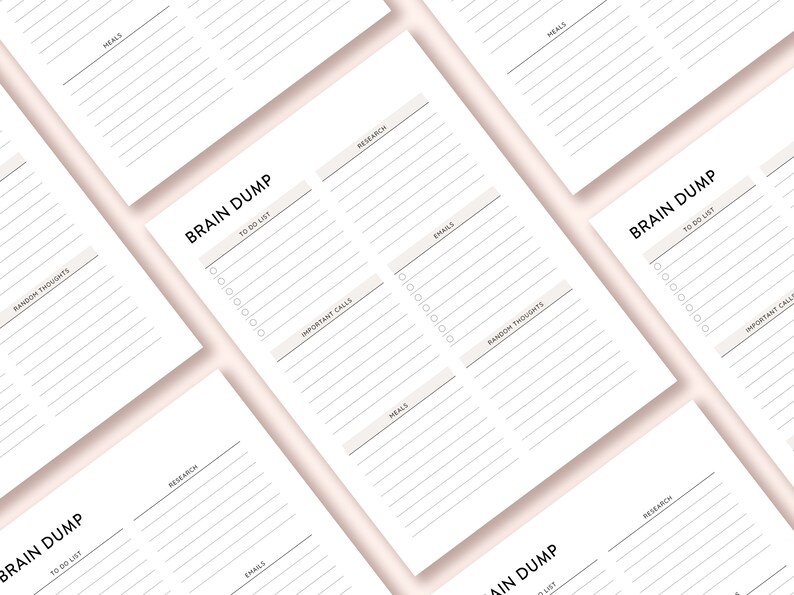 Brain Dump Printable, Thought Organizer, ADHD Brain Dump, Thought ...