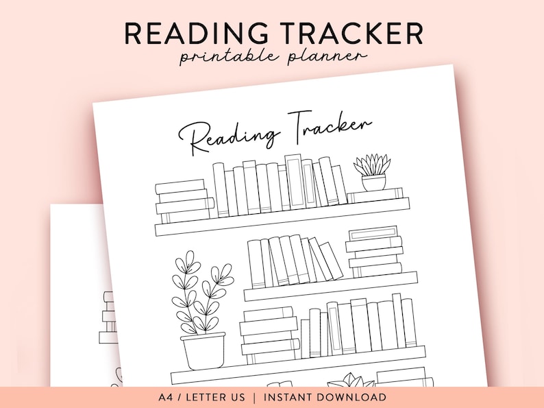 Bookshelf Reading Tracker Printable, Shelf Reading Tracker, Reading ...