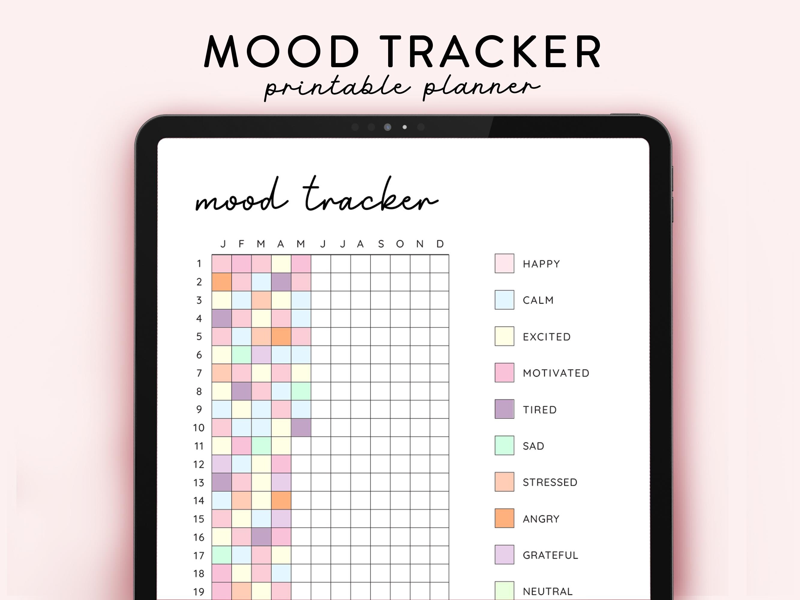 Mood Tracker Journal Printable, Mood Tracker Printable, A Year in Dots ...