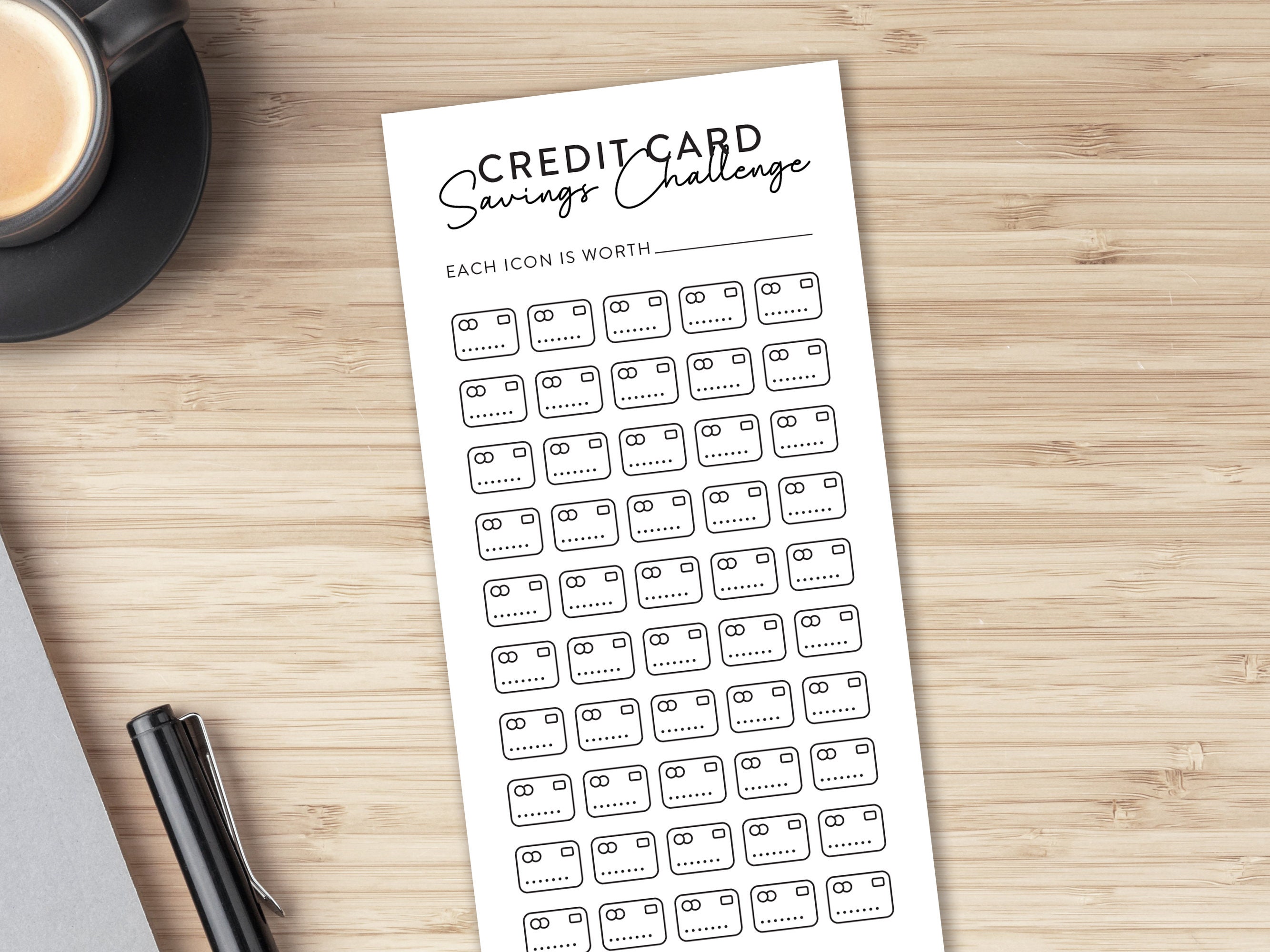 Credit Card Savings Challenge Printable A6, Credit Card Debt Challenge ...