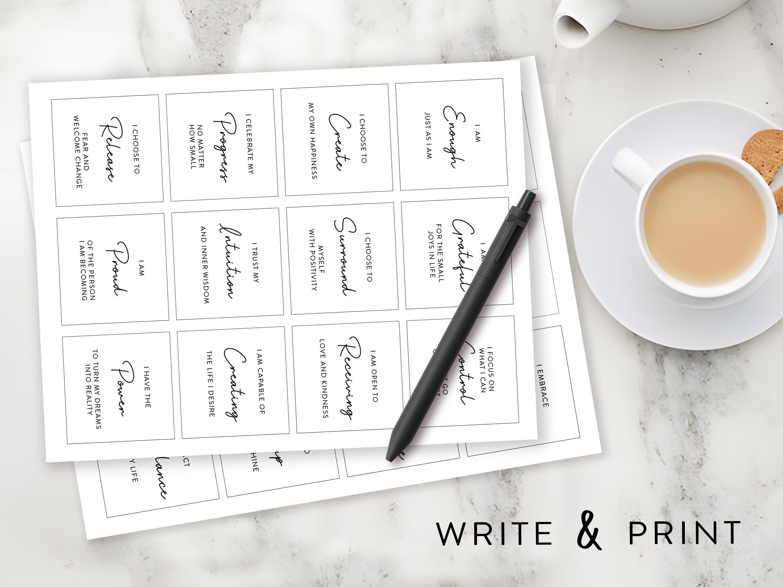 30 Days Affirmation Cards Printable, Vision Board Printables ...