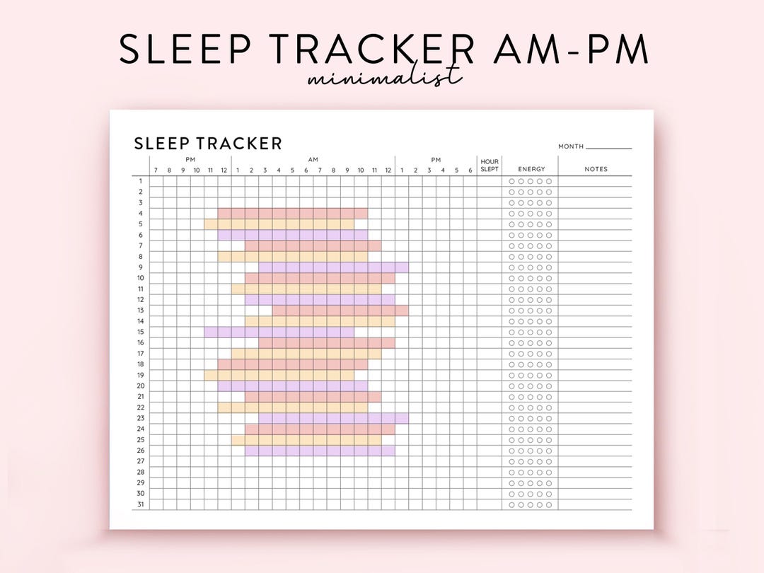 Sleep Tracker Printable, Monthly Sleep Tracker Planner Printable PDF ...