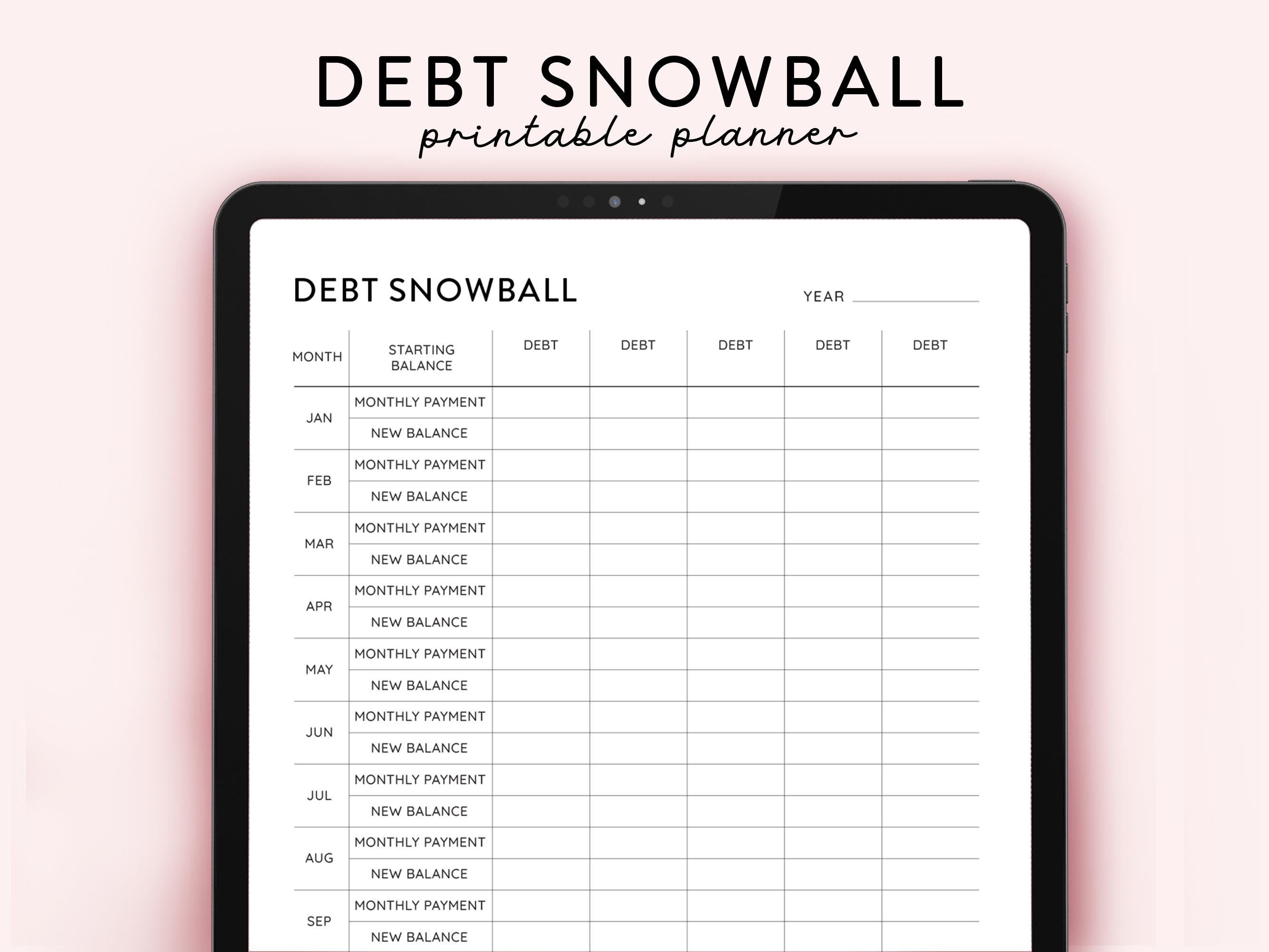 Debt Snowball Printable, Financial Planner, Debt Payment Tracker, Debt ...