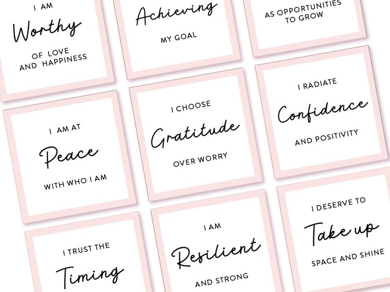 30 Days Affirmation Cards Printable, Vision Board Printables ...