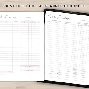 Cash Envelope Breakdown, Cash Breakdown Sheet, Budget Breakdown ...