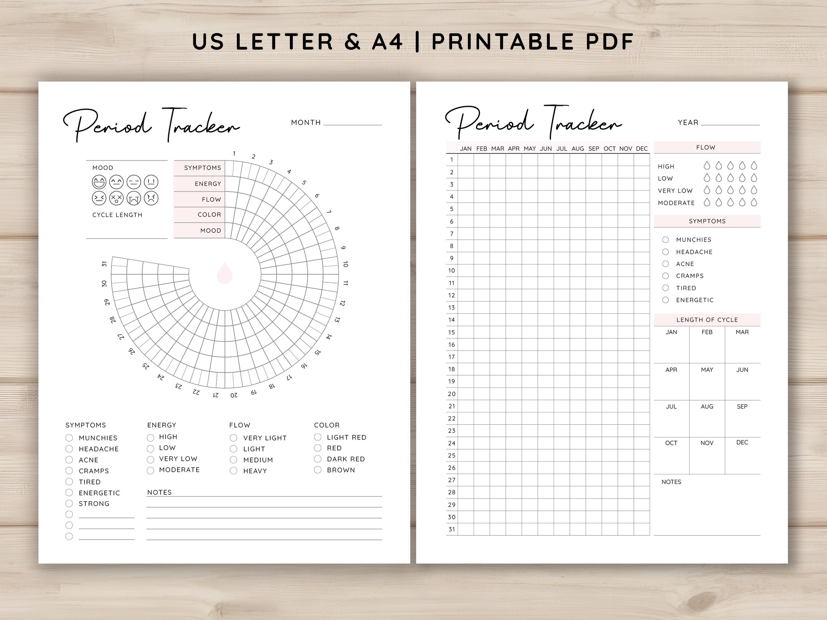 Minimal Period Tracker Digital Women Period Planner, Cycle Tracker for ...
