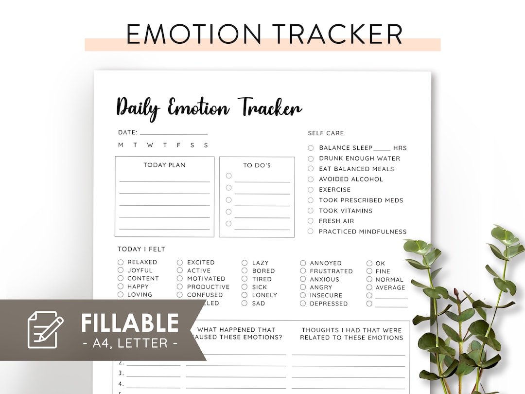 Emotion Planner Daily Emotion Tracker for Dialectical Behavior Therapy ...