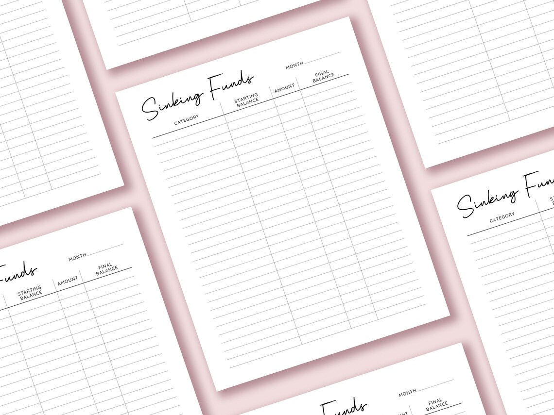 Sinking Funds Tracker Printable Sinking Funds Tracker Sheet, Sink Funds ...