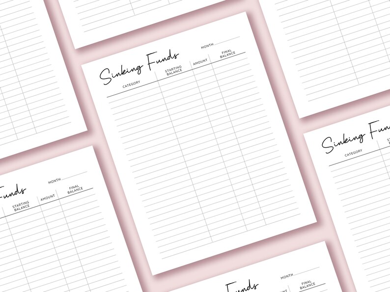 Sinking Funds Tracker Printable Sinking Funds Tracker Sheet, Sink Funds ...