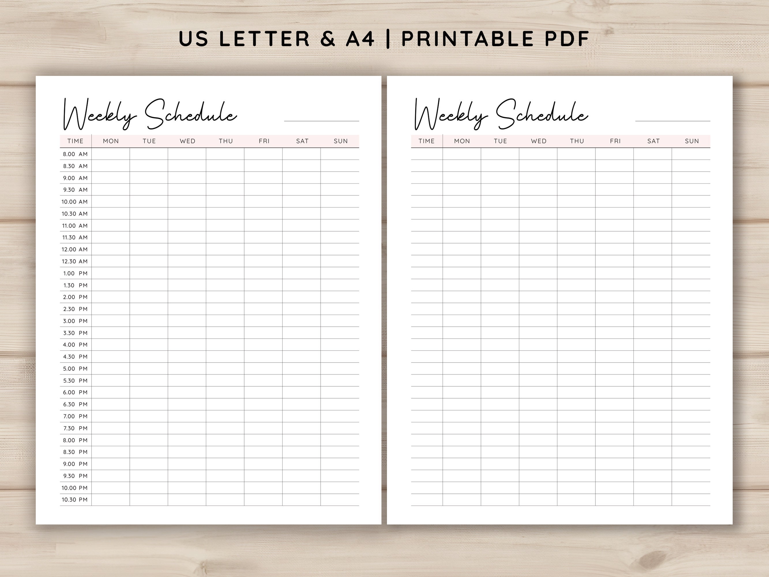Weekly Schedule Printable, Weekly Schedule Template Weekly Schedule ...
