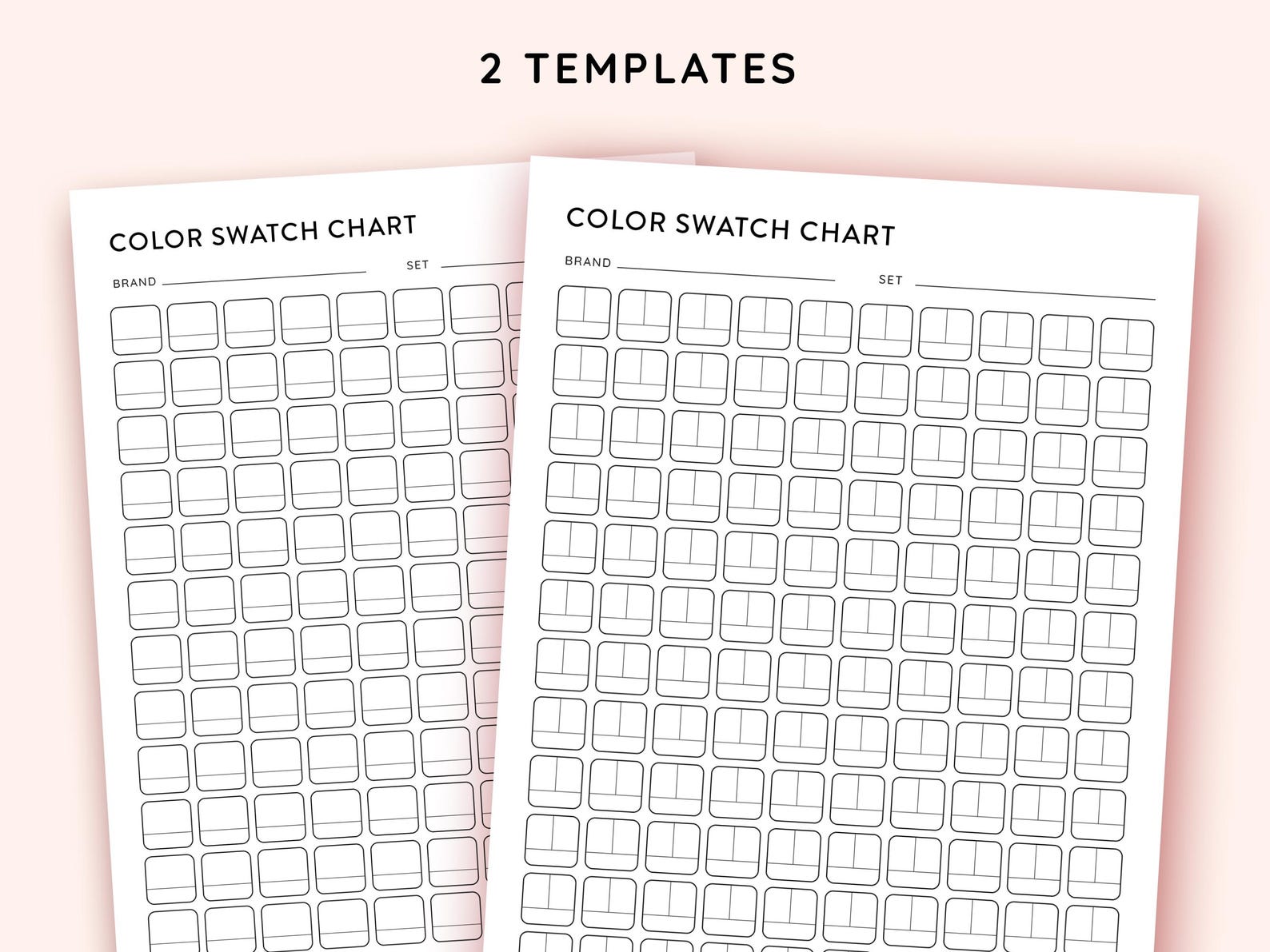 Color Swatch Chart Blank Color Chart Printable Color Swatch Template ...
