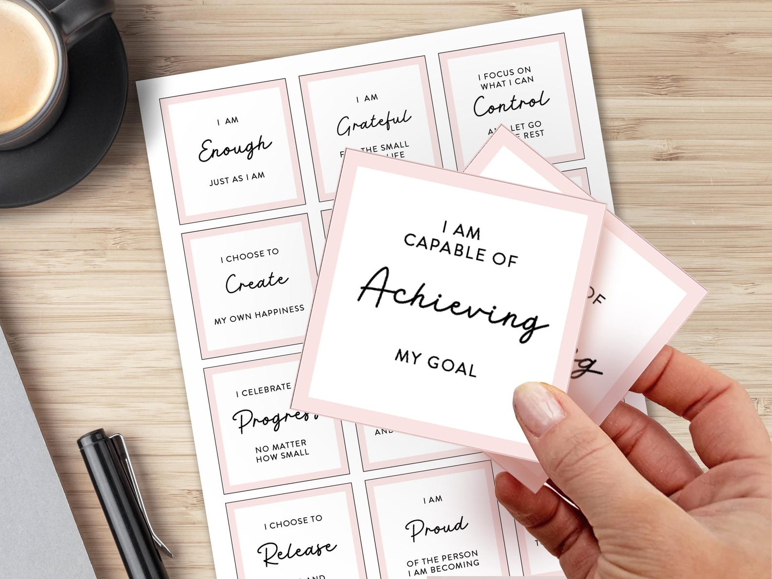 30 Days Affirmation Cards Printable, Vision Board Printables ...
