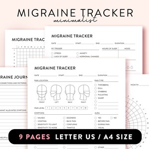 Migraine Tracker Printable, Headache Template, Migraine Track Headache ...