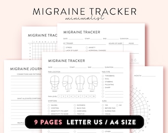 Migraine Tracker Printable, Headache Tracker Template, Migraine Track ...
