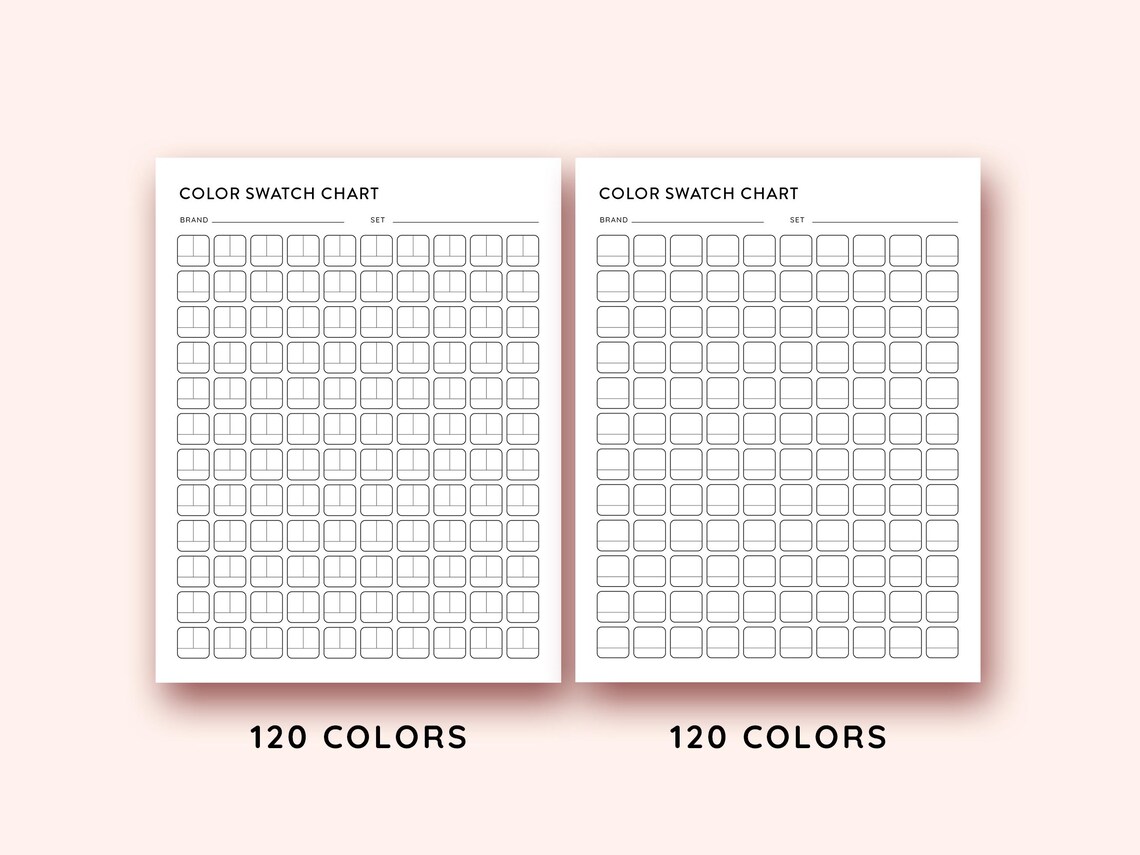 Color Swatch Chart Blank Color Chart Printable Color Swatch Template ...