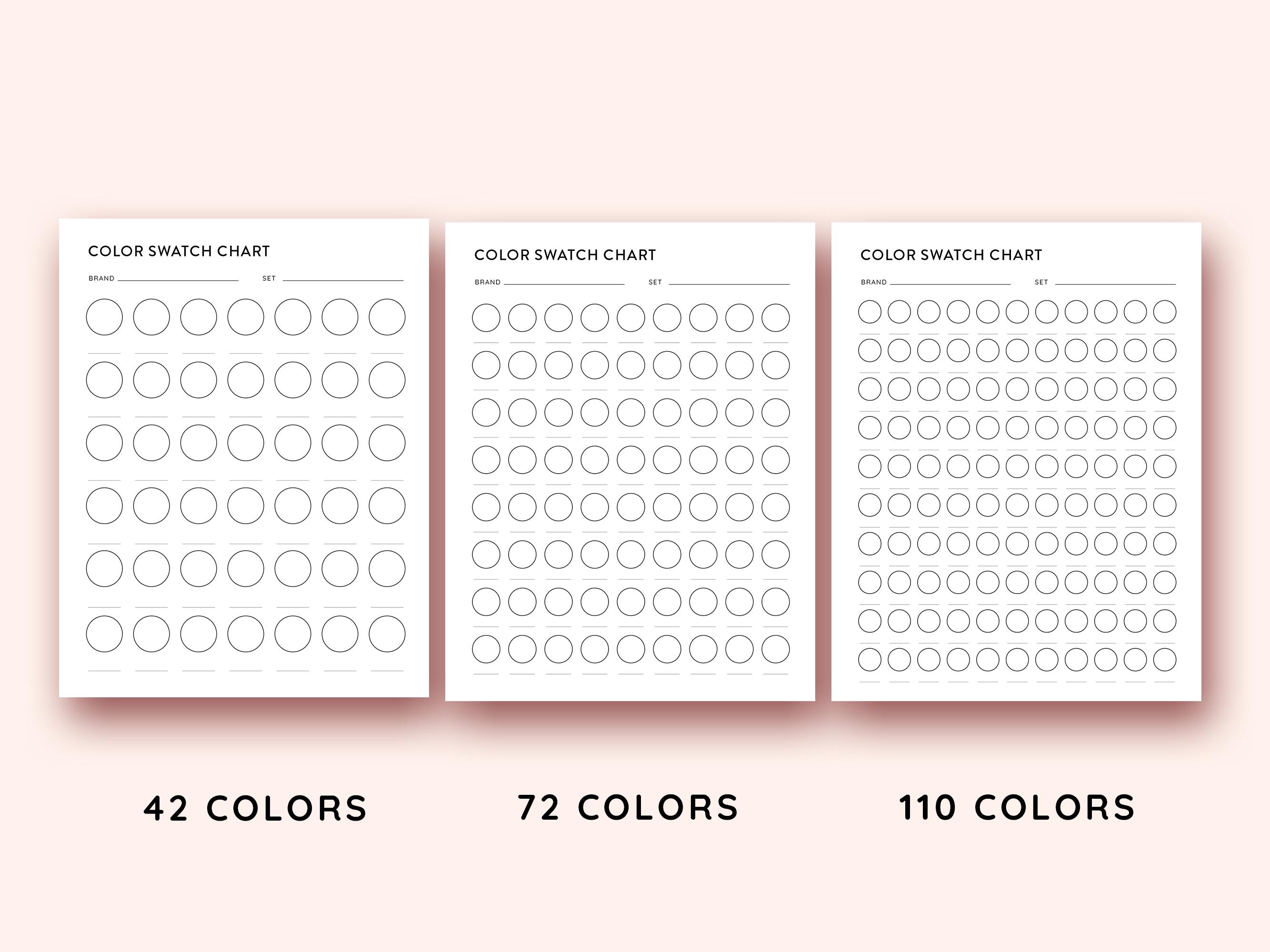 Color Swatch Chart Blank Color Chart Printable Color Swatch Template ...