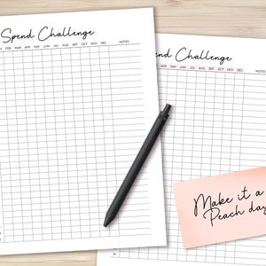 No Spending Tracker Printable, 30 Day No Spend Challenge Printable No ...