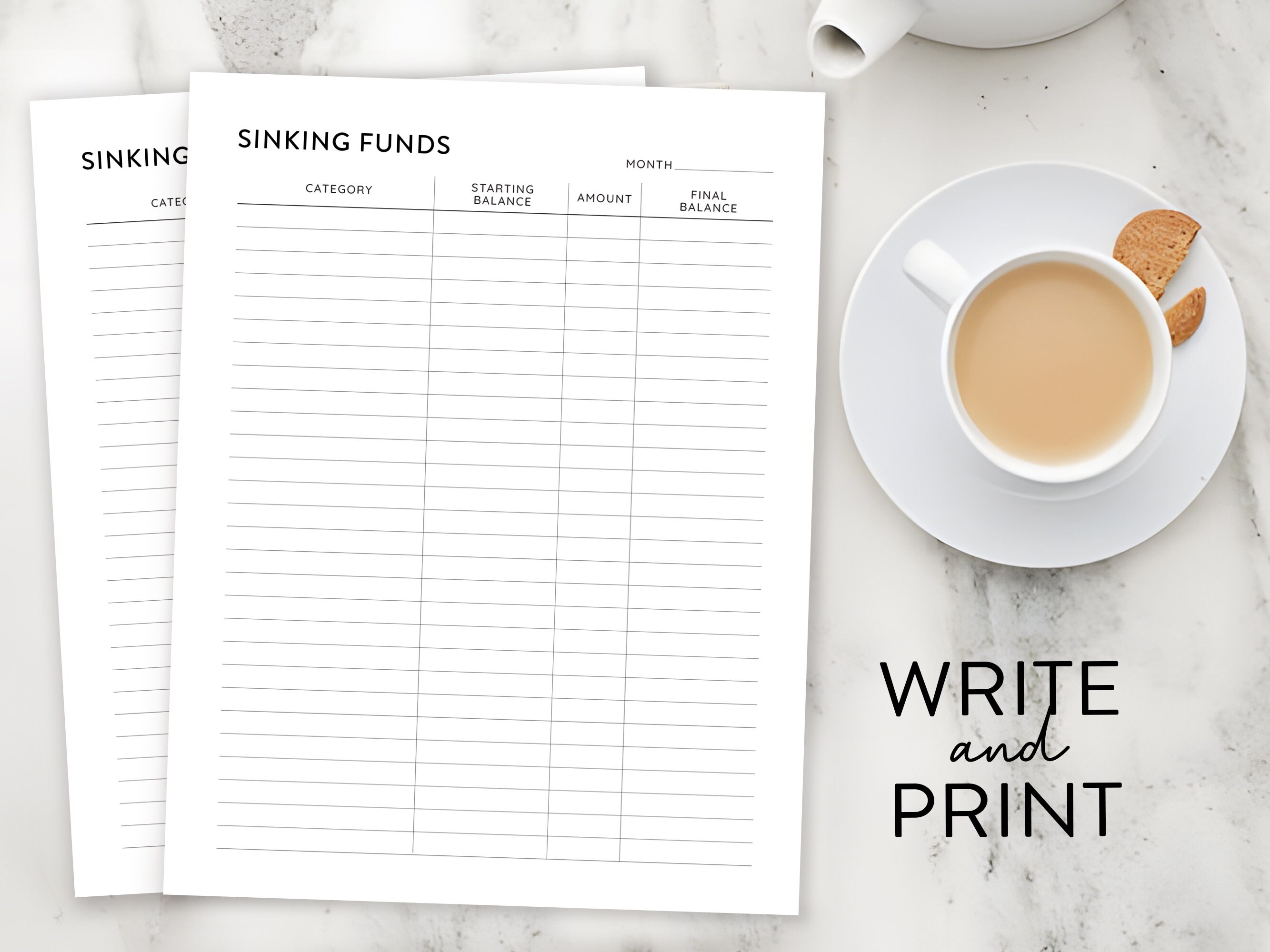 Sinking Funds Tracker Printable Sinking Funds Tracker Sheet, Sink Funds ...