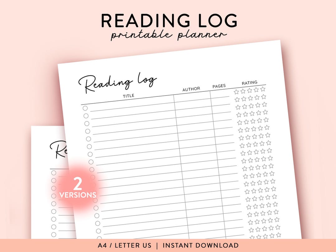 Reading Log Printable, Reading Tracker Printable, Reading Tracker ...
