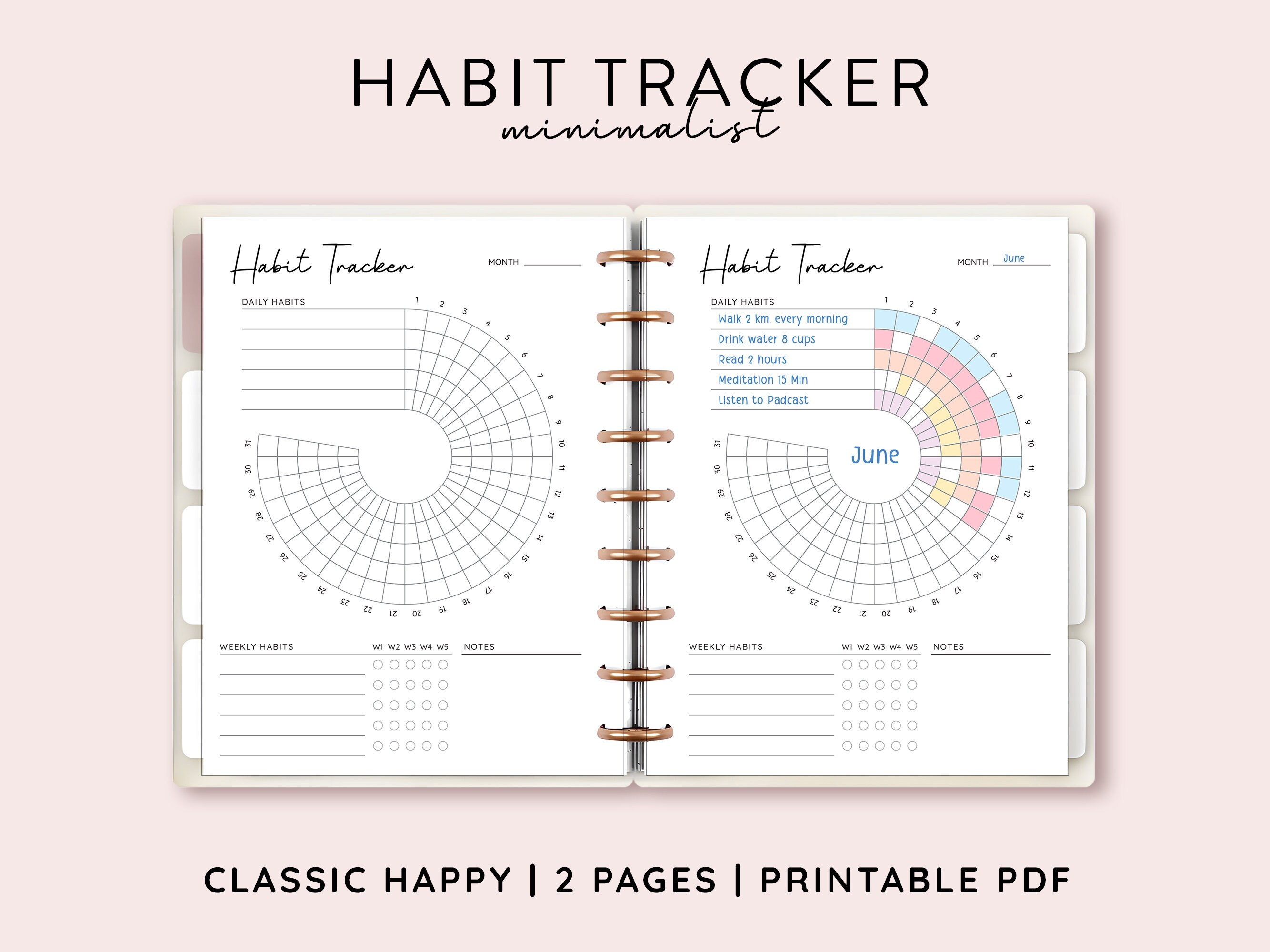 Happyplanner Circle Habit Tracker Printable, Happy Planner Habit ...