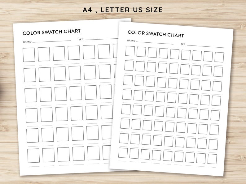 Color Swatch Chart Blank Color Chart Printable Color Swatch Template ...