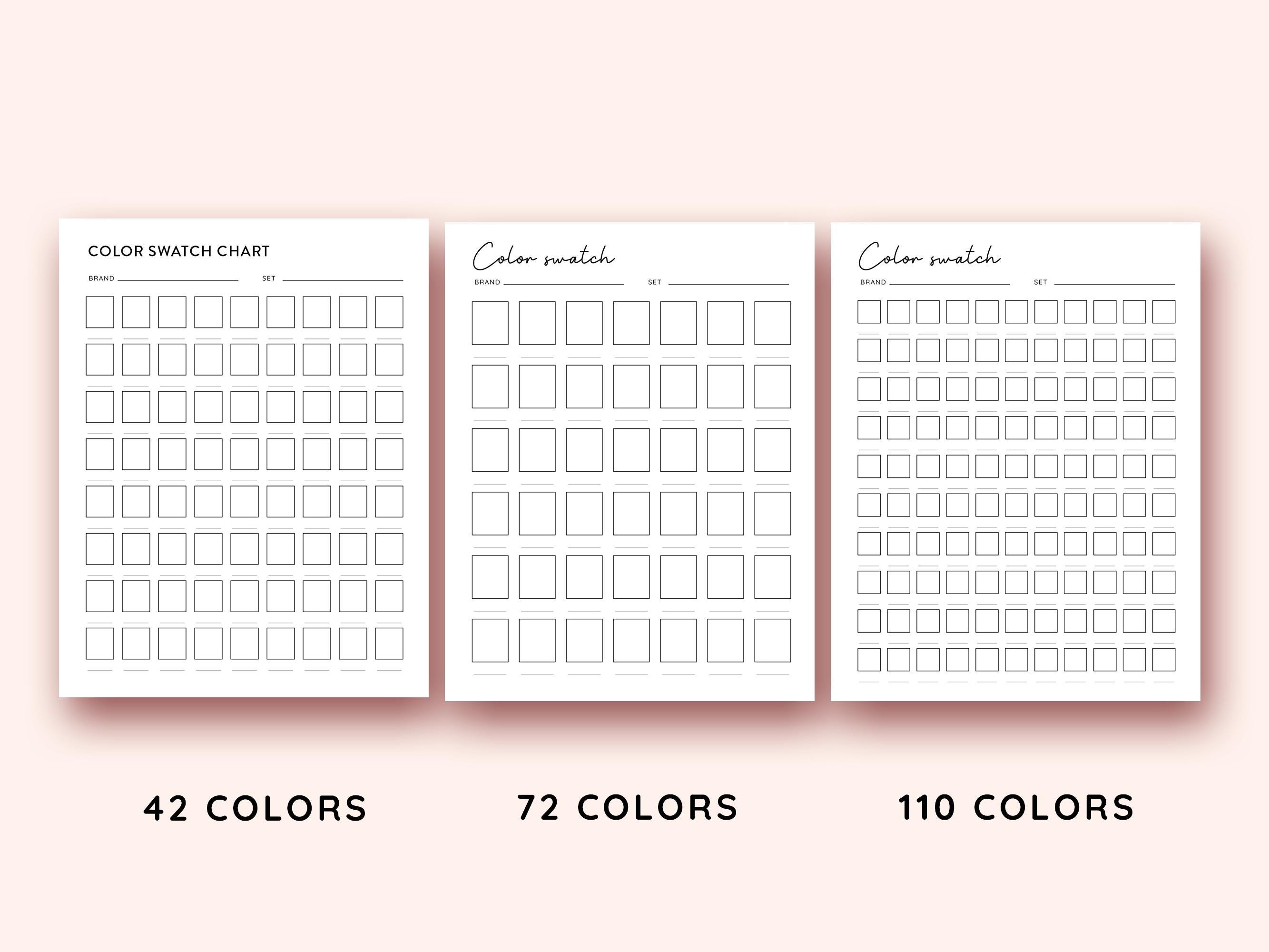 Color Swatch Chart Blank Color Chart Printable Color Swatch Template ...