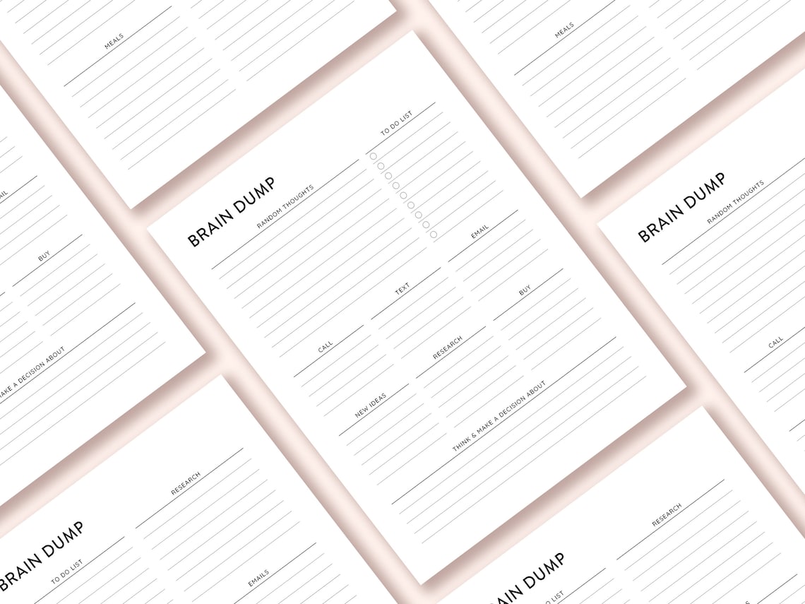 Brain Dump Printable, Thought Organizer, ADHD Brain Dump, Thought ...