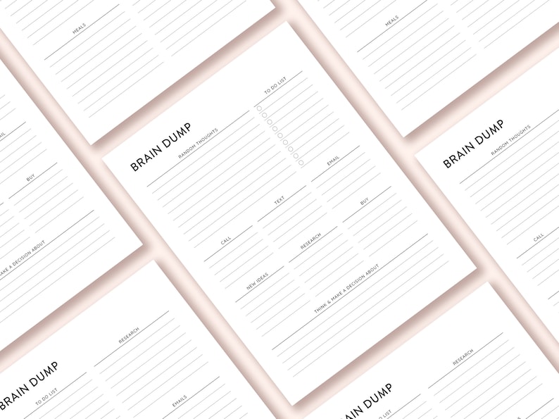 Brain Dump Printable, Thought Organizer, ADHD Brain Dump, Thought ...