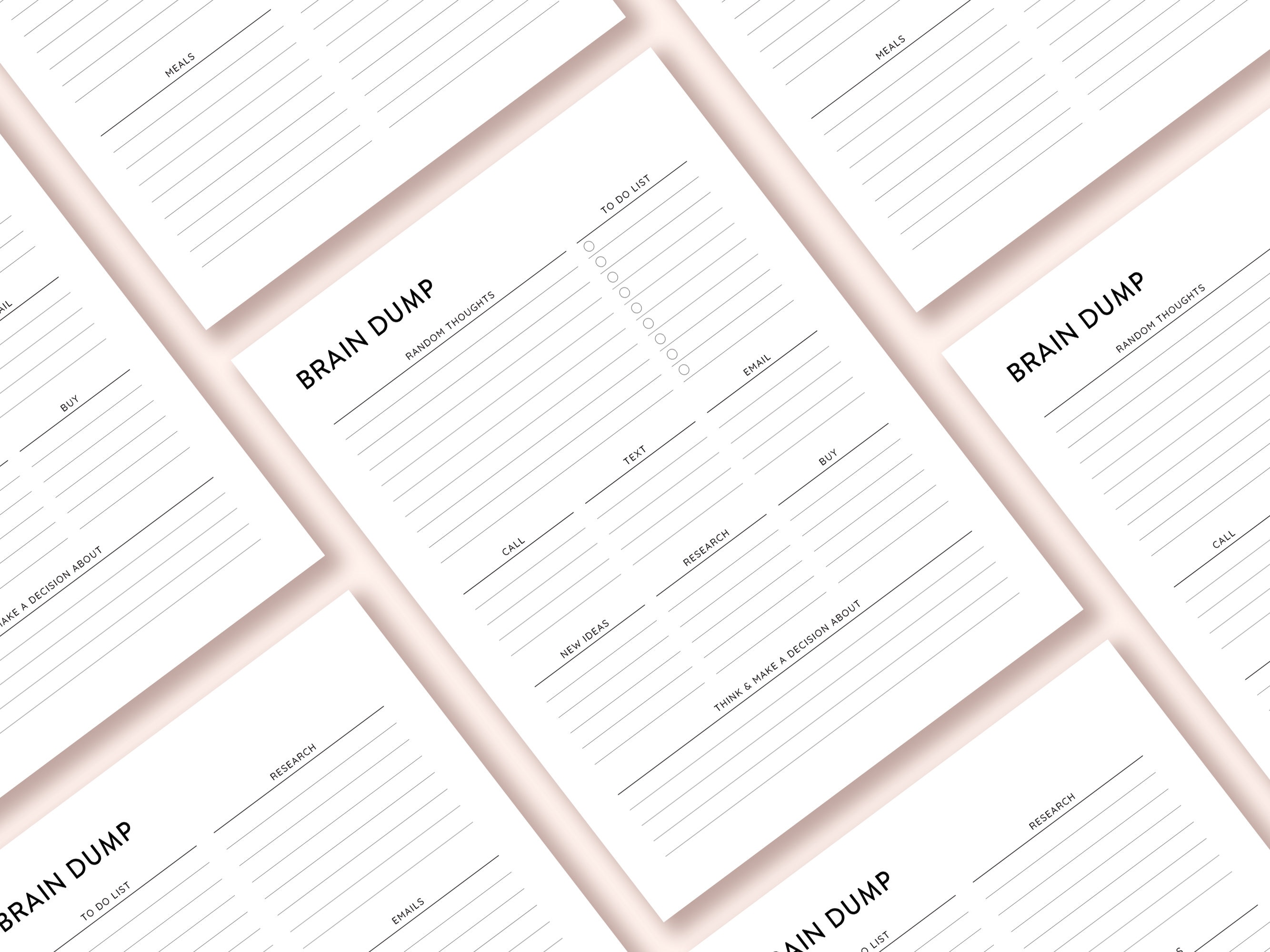 Brain Dump Printable, Thought Organizer, ADHD Brain Dump, Thought ...