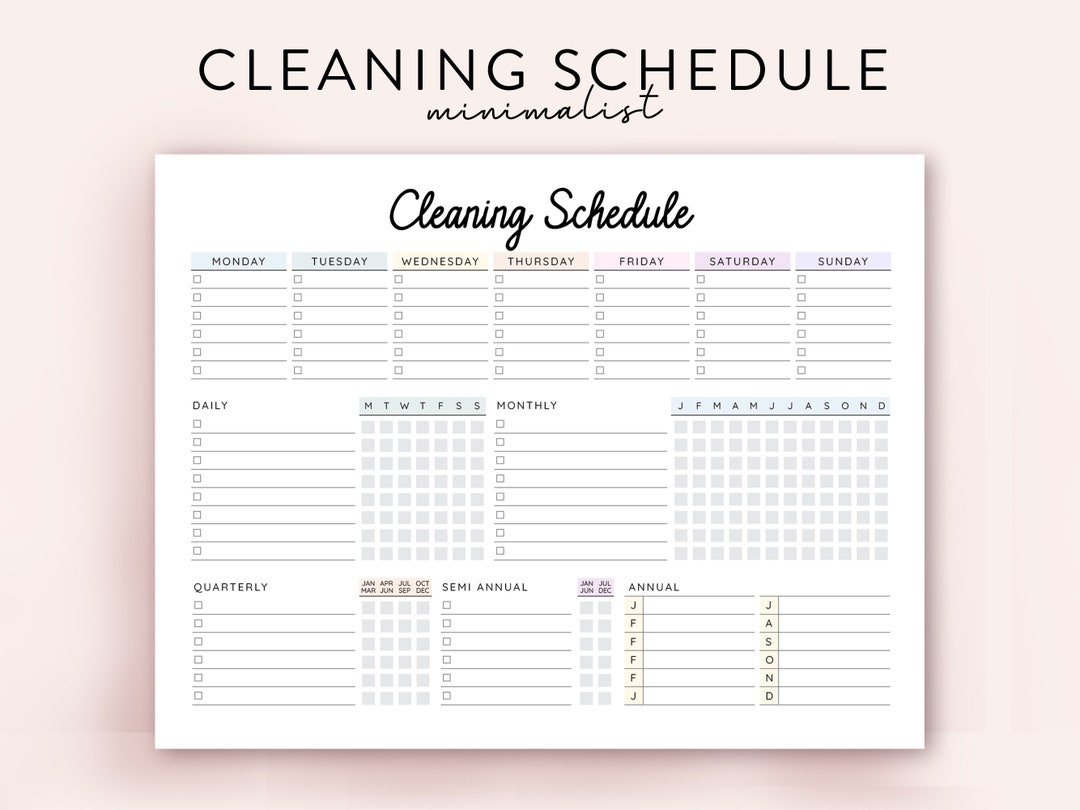 Editable Cleaning Schedule Template Weekly Weekly Cleaning Goodnotes ...