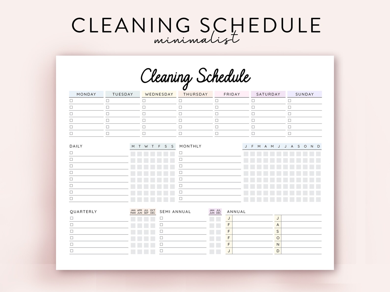 Editable Cleaning Schedule Template Weekly Weekly Cleaning Goodnotes ...