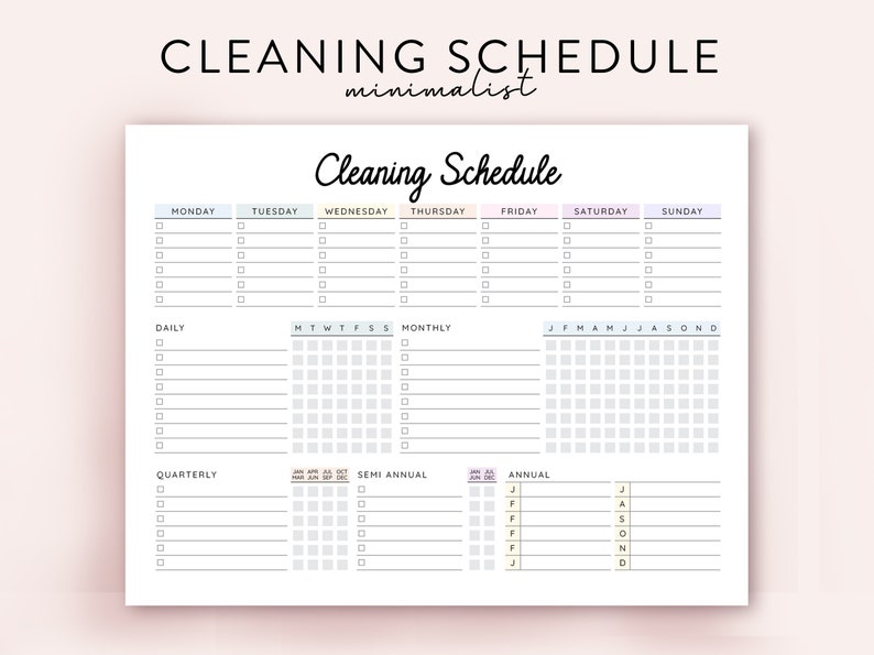 Editable Cleaning Schedule Template Weekly Weekly Cleaning Goodnotes ...