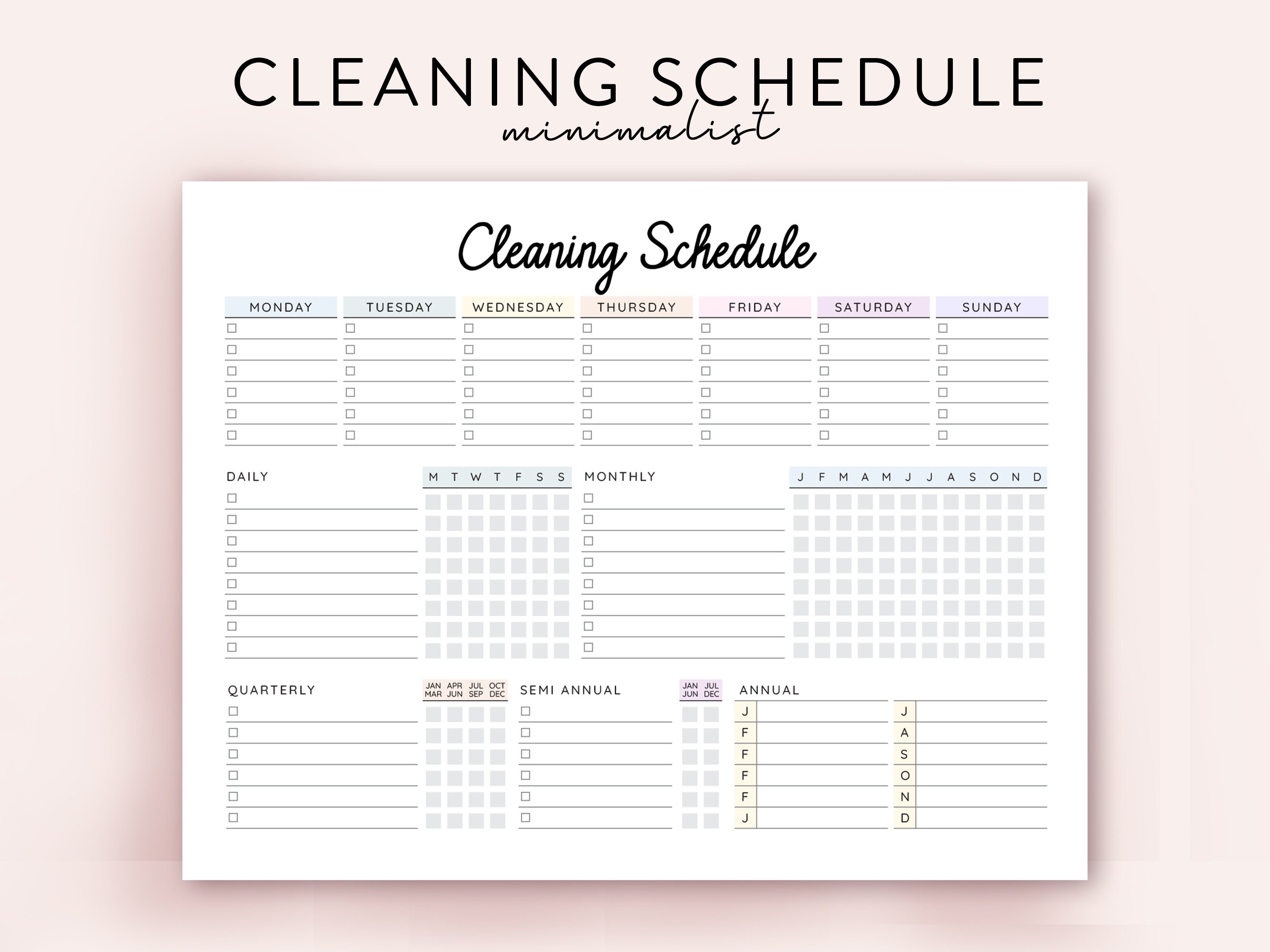 Editable Cleaning Schedule Template Weekly Weekly Cleaning Goodnotes ...