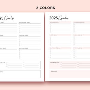 2025 Goal Settings Worksheet, 2025 Goals Template, Goals Printable ...