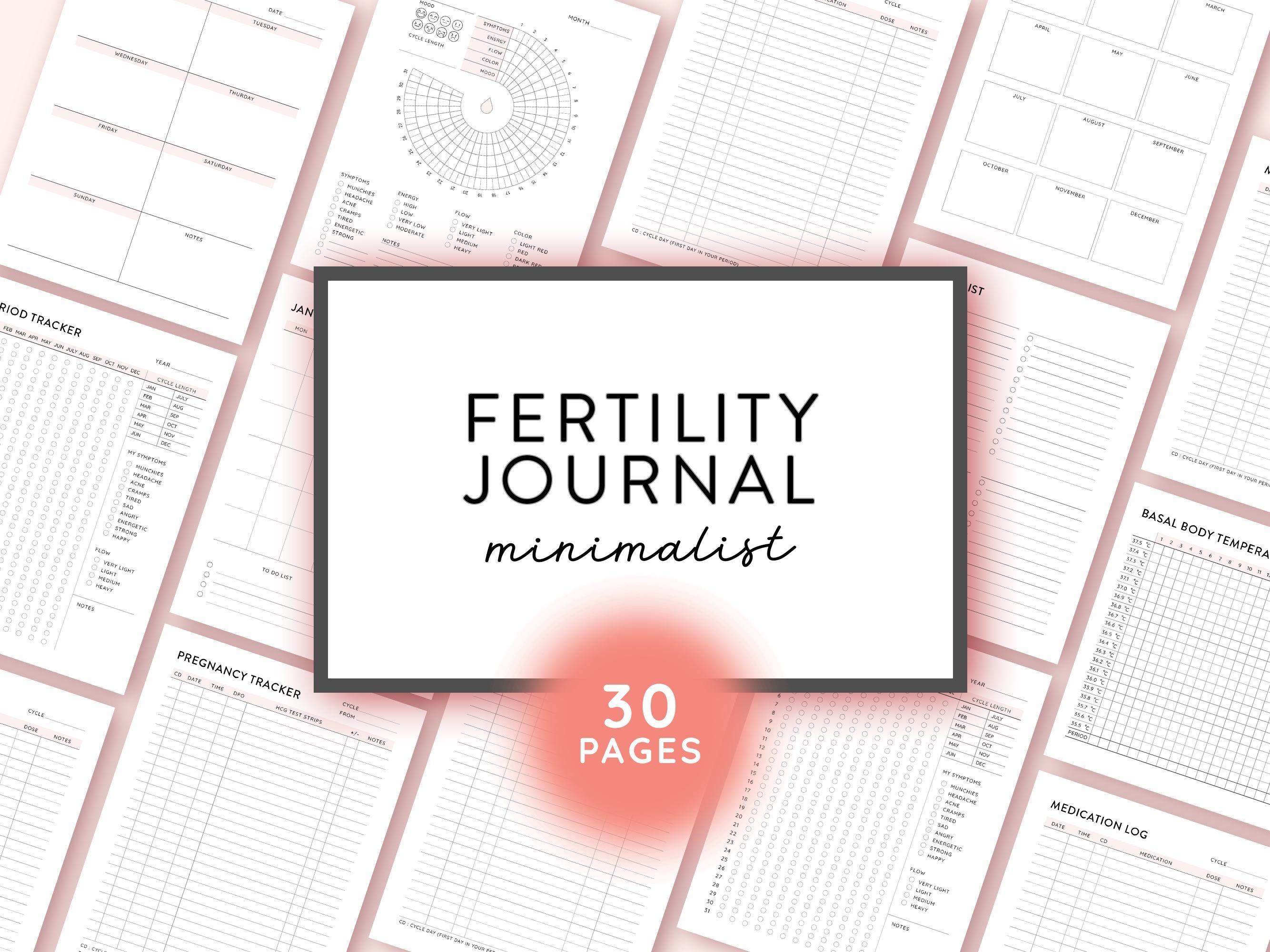 Fertility Journal Ovulation Tracker Printable, BBT Chart, Pregnancy ...