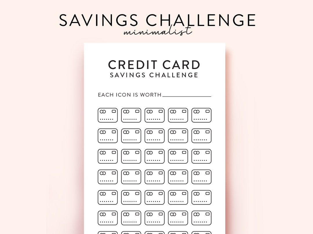 Credit Card Savings Challenge Printable A6, Credit Card Debt Challenge ...