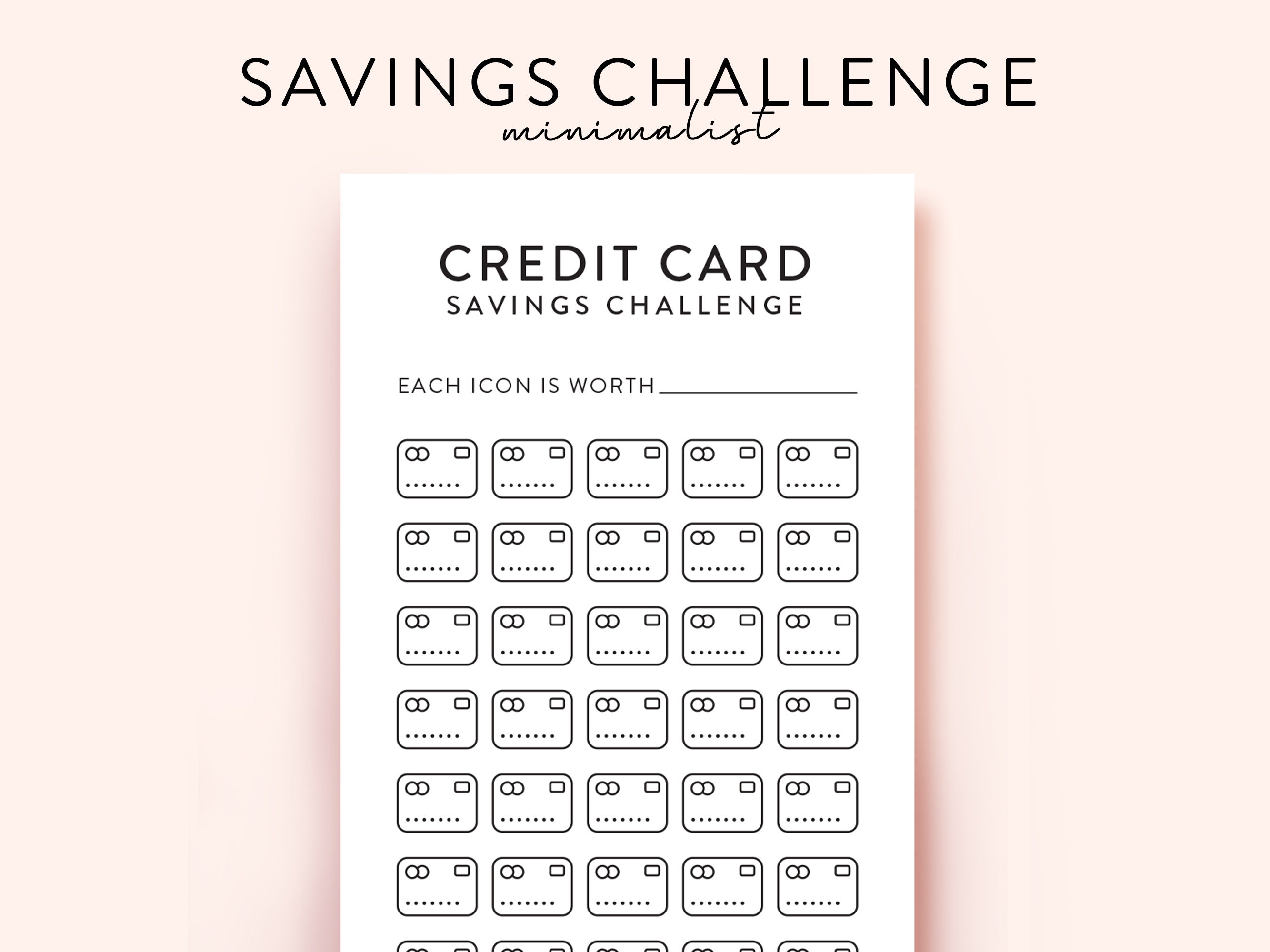 Credit Card Savings Challenge Printable A6, Credit Card Debt Challenge ...
