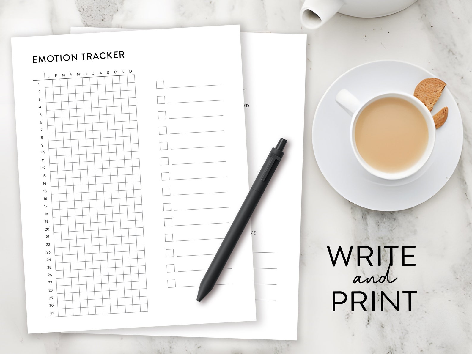 Emotion Tracker Printable Mood Tracker Template, Emotion Mood Tracker ...