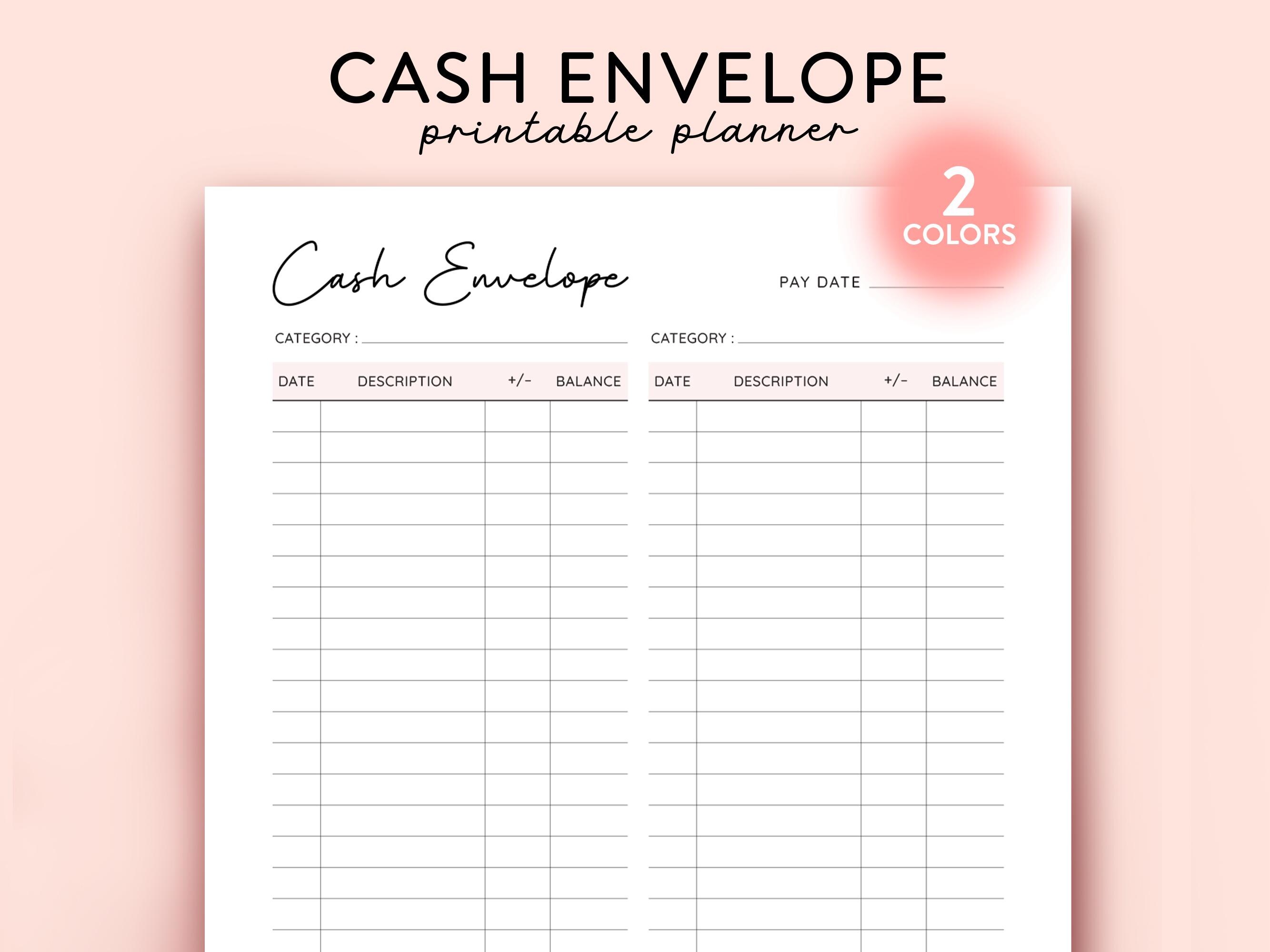 Cash Envelope Tracker Printable, Cash Envelope Breakdown, Cash ...