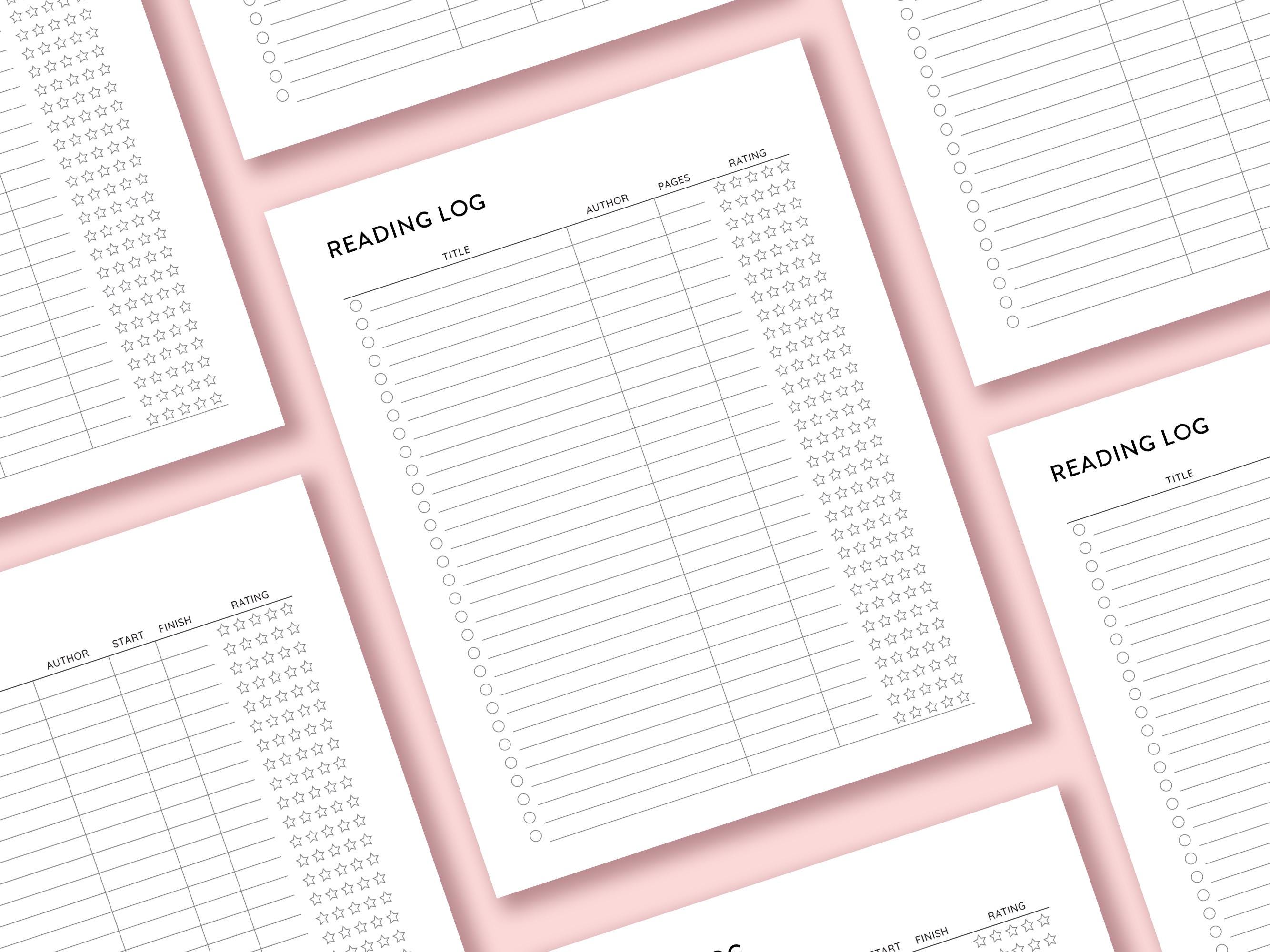 Reading Log Printable, Reading Tracker Printable, Reading Minutes ...
